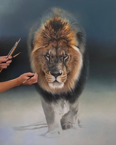 Striking Acrylic Paintings Celebrate the Beauty of Lions and Tigers