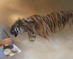 Striking Acrylic Paintings Celebrate the Beauty of Lions and Tigers