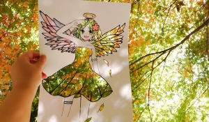 Kirie Artist "Paints” Her Paper Cutouts With Colors of Nature