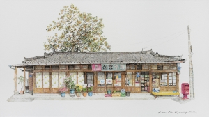 South Korean Artist Chronicles Drawings of Small Corner Shop Buildings