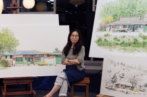 South Korean Artist Chronicles Drawings of Small Corner Shop Buildings