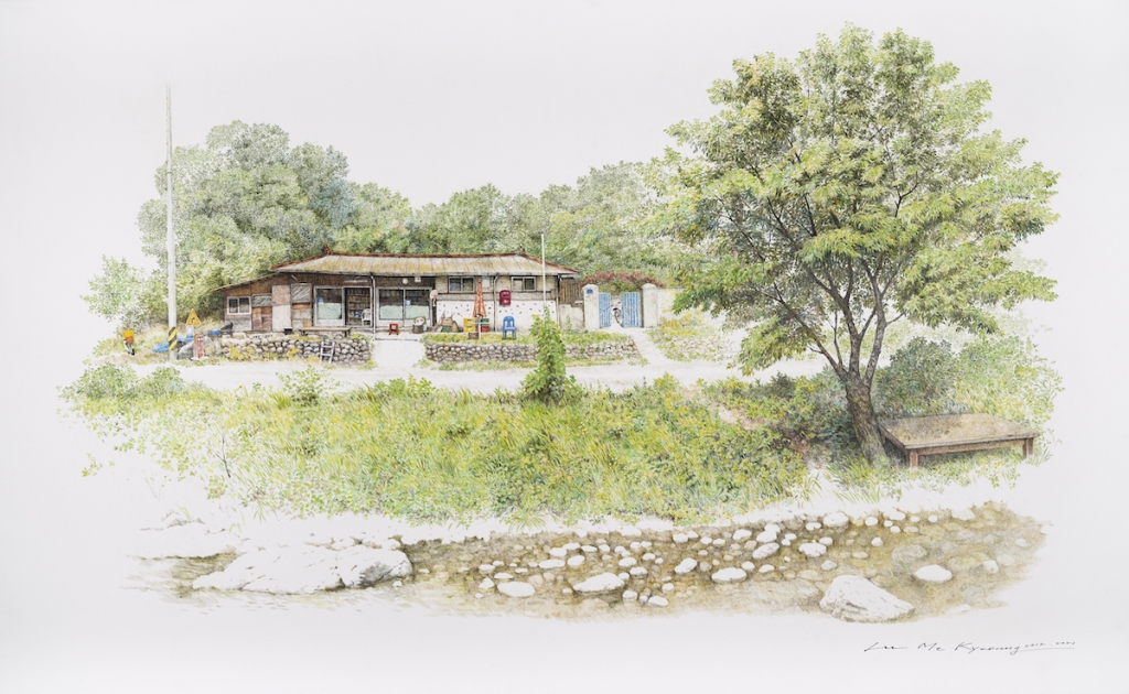 South Korean Artist Chronicles Drawings of Small Corner Shop Buildings