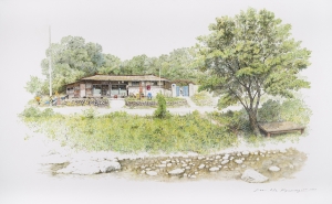 South Korean Artist Chronicles Drawings of Small Corner Shop Buildings