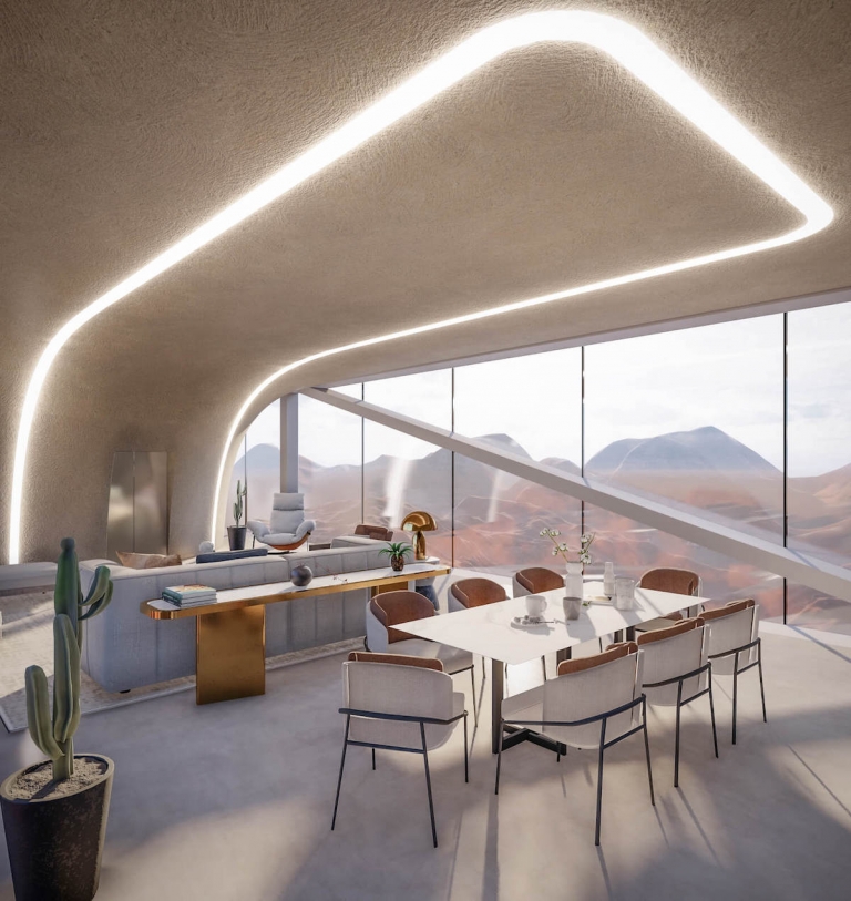 Oasis House Features a Massive Pool Cantilevering off a Desert Mountain