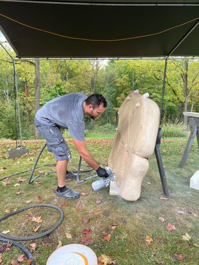 Guy Transforms Home Into Halloween House With a Giant Skeleton
