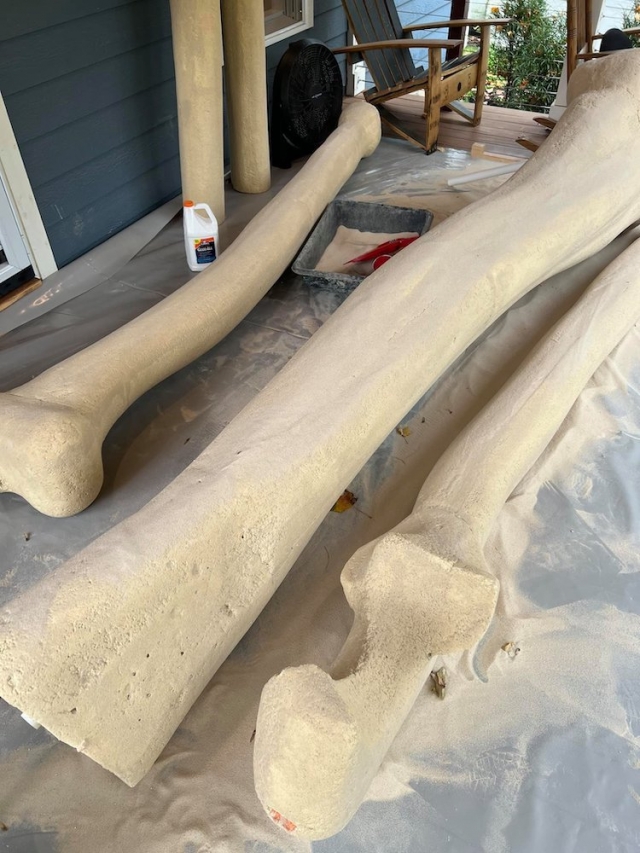 Guy Transforms Home Into Halloween House With a Giant Skeleton