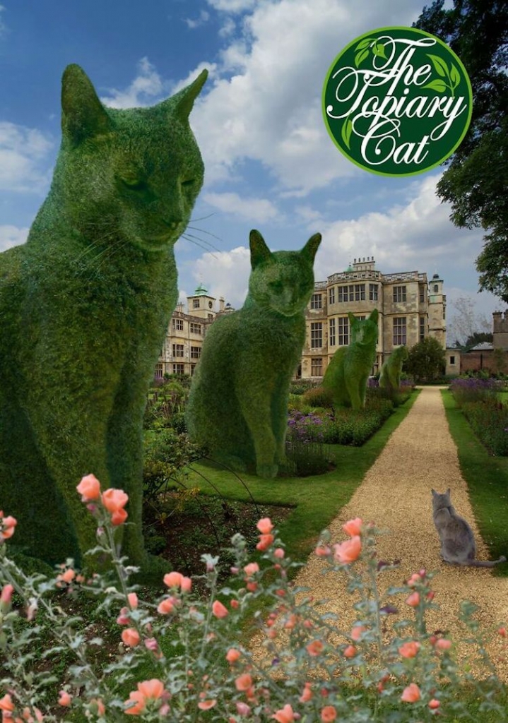 Artista conmemora a su difunto gato con topiarios digitales