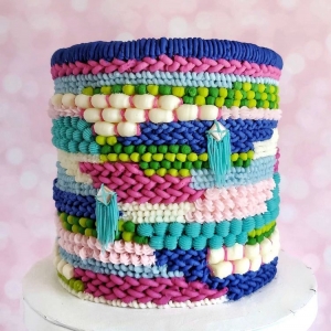 Beautiful Buttercream Cake Art Is Inspired by Textiles and Crafts