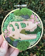 Stunning Embroidery Art Depicts Ancient Dinosaur Fossils