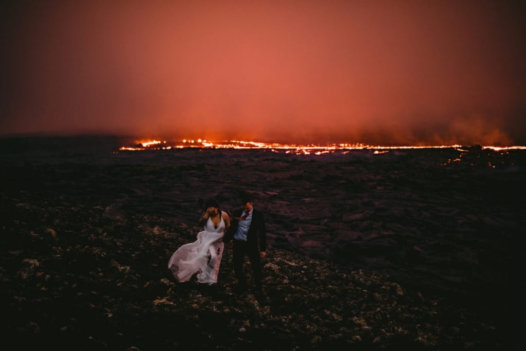 Adventurous Couple Has Their Elopement Photos Captured Next To Erupting ...