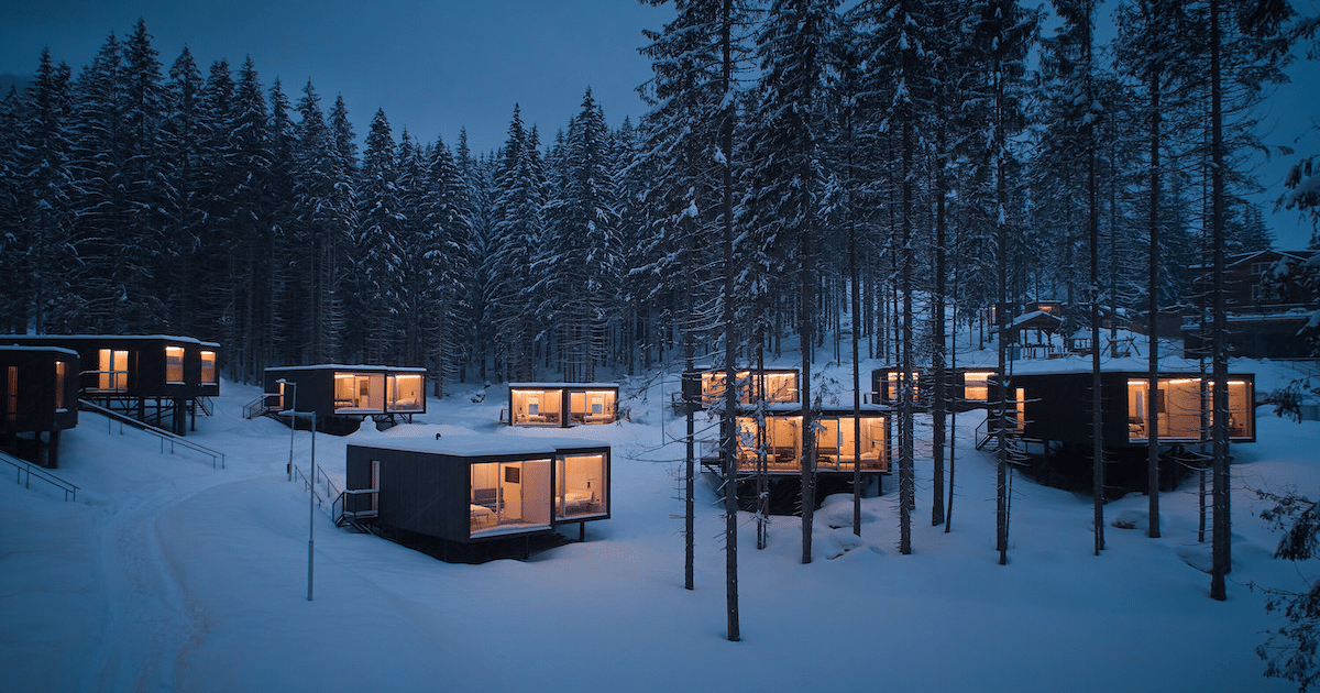 Architects Design Prefab Cabins for a Wellness Hotel in Slovakian Forest
