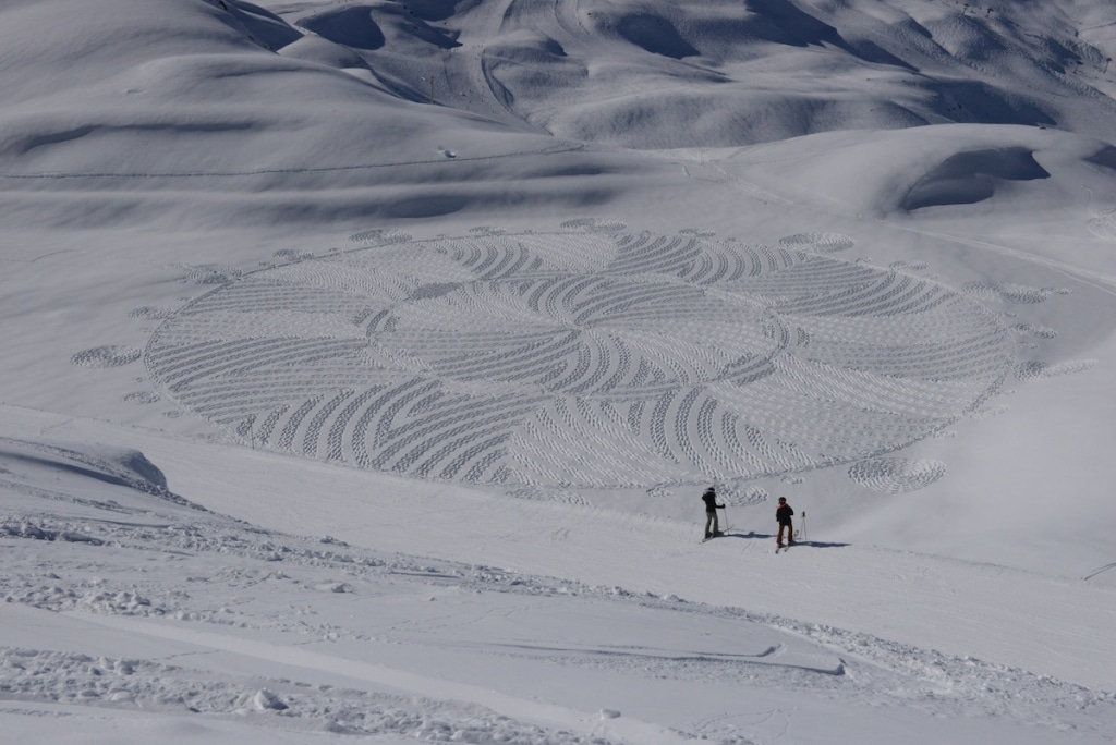 Former Map Maker Walks for Hours in Snow To Create Giant Geometric ...