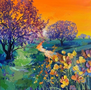 Lavishly Textured Paintings Capture the Zest of Natural Landscapes