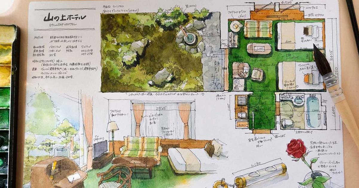 Artist Documents Her Stays At Different Hotels in Delicate Illustrations