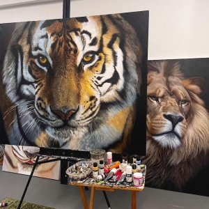 Grandes felinos ganham vida nas pinturas hiper-realistas do artista ...