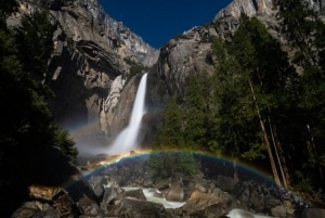 Stunning "Moonbows" Under the Falls at Yosemite
