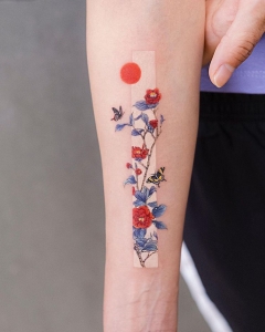 Rectangular Tattoos Contain Delicate Paintings Inspired by Chinese Art