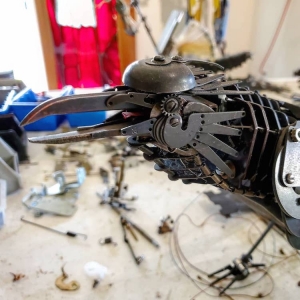 Artist Uses Vintage Typewriters to Create Moving Bird Sculptures