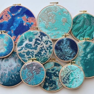 Artist Transforms Satellite Images of the Ocean Into Embroidery Art