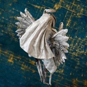 Origami Artist Folds a Stone Angel Figure Using a Single Sheet of Paper ...