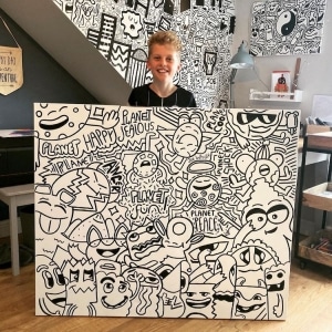 12-Year-Old Boy Cretes Striking Doodle Art
