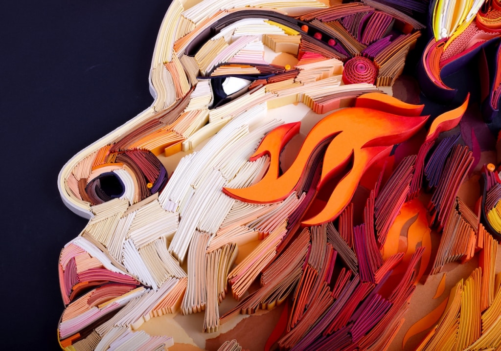 Paper Quilling Artist Celebrates Personal Power in a Fiery Masterpiece
