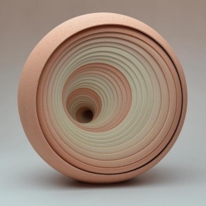 Ceramic Sculptures Contain Repeating Circular Forms