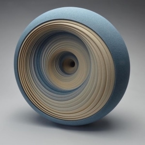 Ceramic Sculptures Contain Repeating Circular Forms