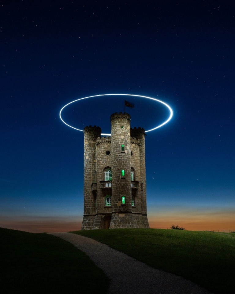 Photographer Uses Drone to Wrap Historic Tower in Light