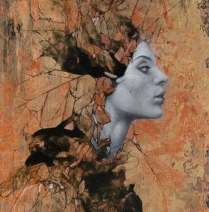 Artist Creates Metallic Paintings of Ethereal Female Figures