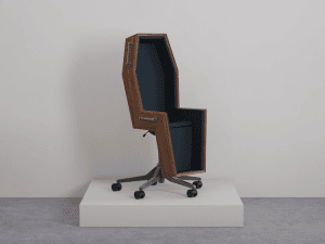 Workaholics Can Sit in This Coffin-Shaped Office Chair Forever