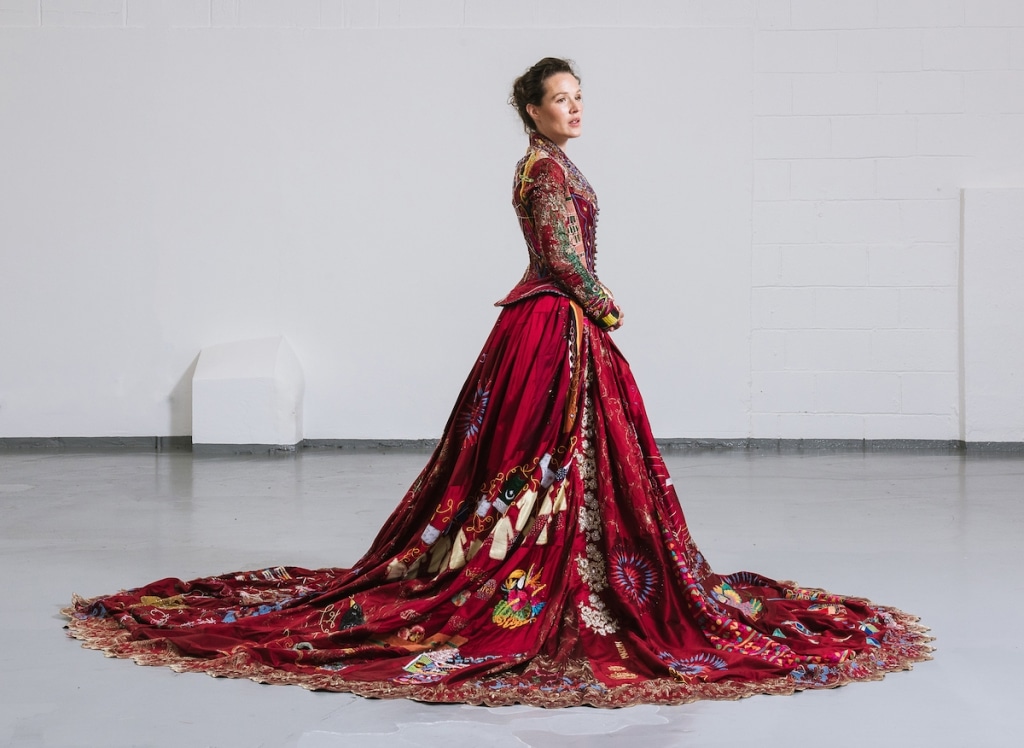 Intricate Red Dress Was Made by Artists from the Around the World