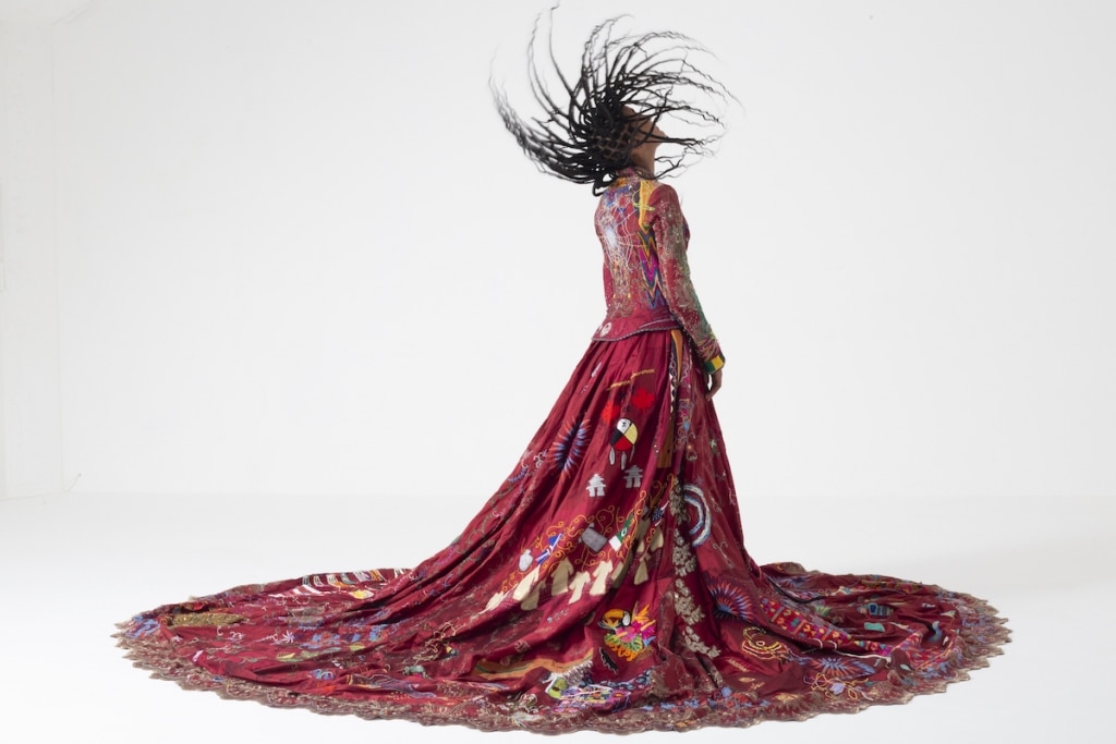 One Embroidered Red Dress Is Made by 343 Artists From the Around the ...