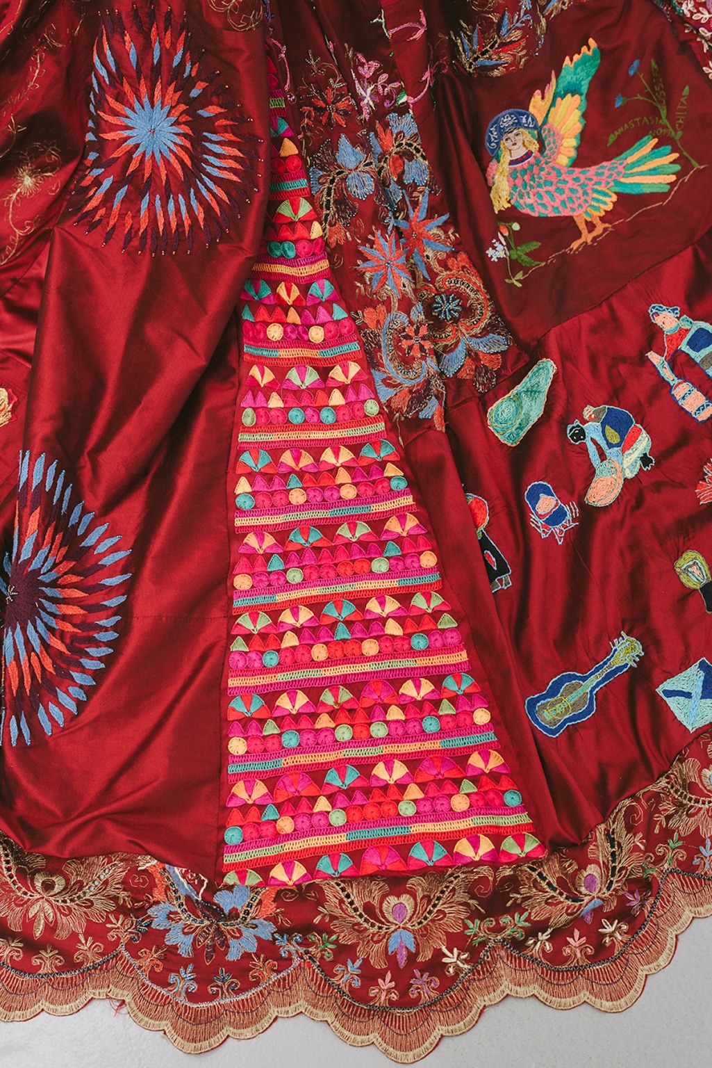 Intricate Red Dress Was Made by Artists from the Around the World