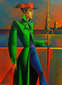 Kaleidoscopic Paintings of Human Figures Distorted Into Geometric ...