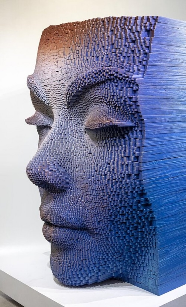 Enigmatic Faces Emerge From Vibrantly Colored Wooden “Pixels” | My ...