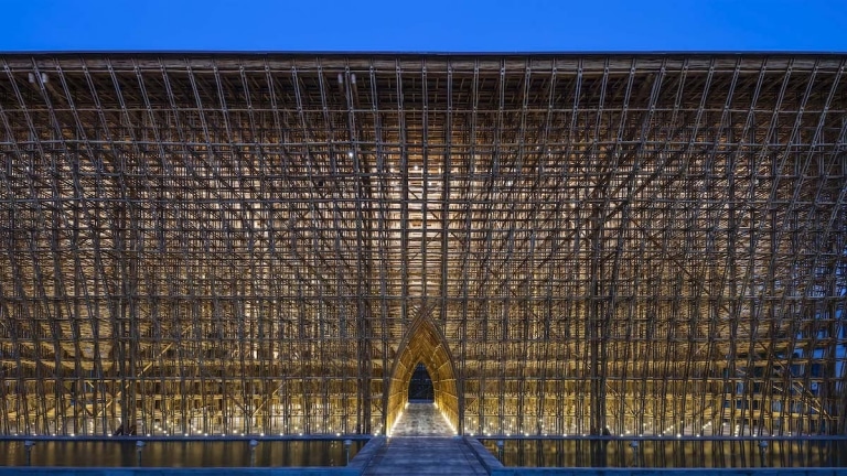 42,000 Bamboo Shoots Form Impressive Welcome Center