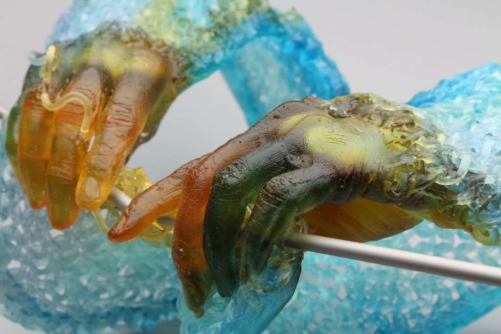 Amazing Glass Sculptures Resemble Hands Knitting Themselves
