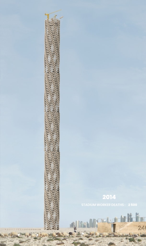 Soaring Qatar Skyscraper is a Memorial to the Lives of Migrant Workers