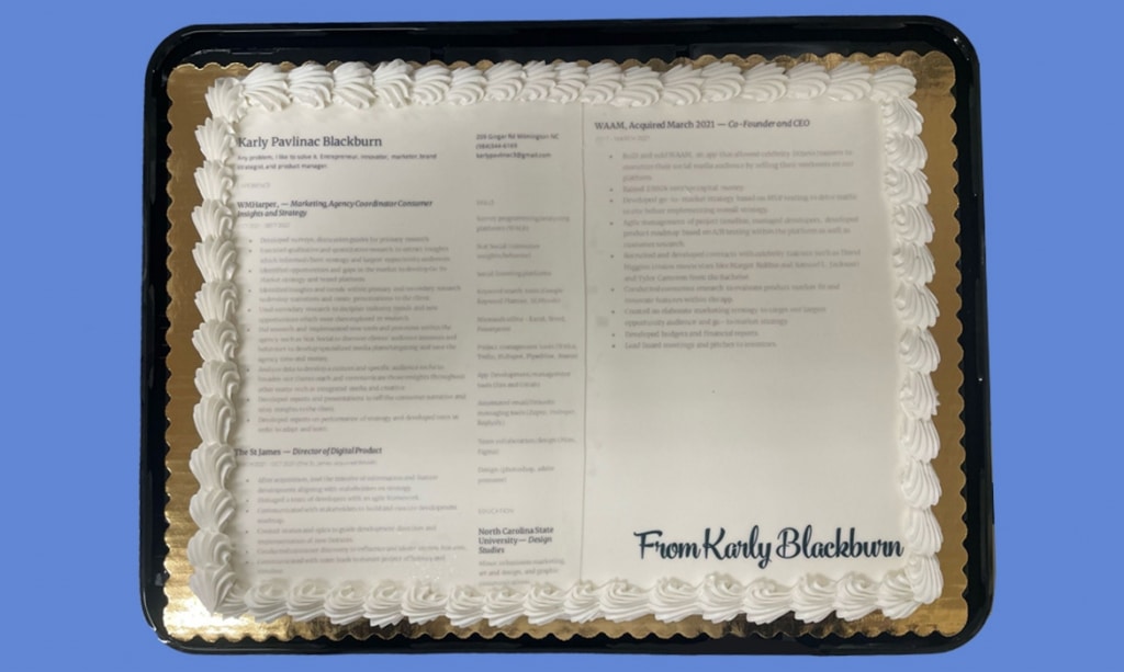 Job Seeker Prints Her Resume on a Cake, Has It Delivered to Nike