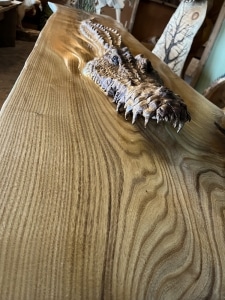 It Took 100 Hours for Woodworker to Create This Crocodile Bar Top
