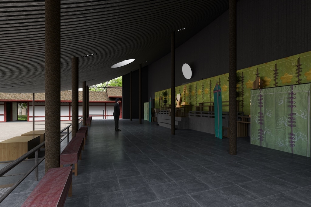 Sou Fujimoto's Temporary Hall, Dazaifu Tenmagu Cloaked in Green
