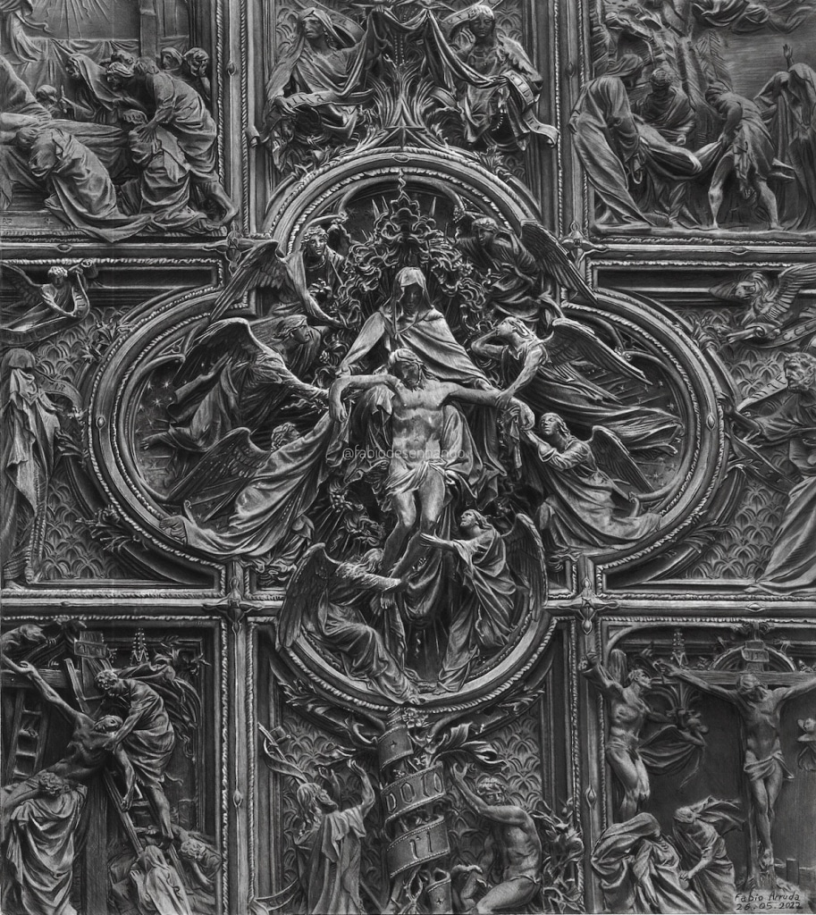 Artist Spent Over 350 Drawing the Duomo di Milano Door