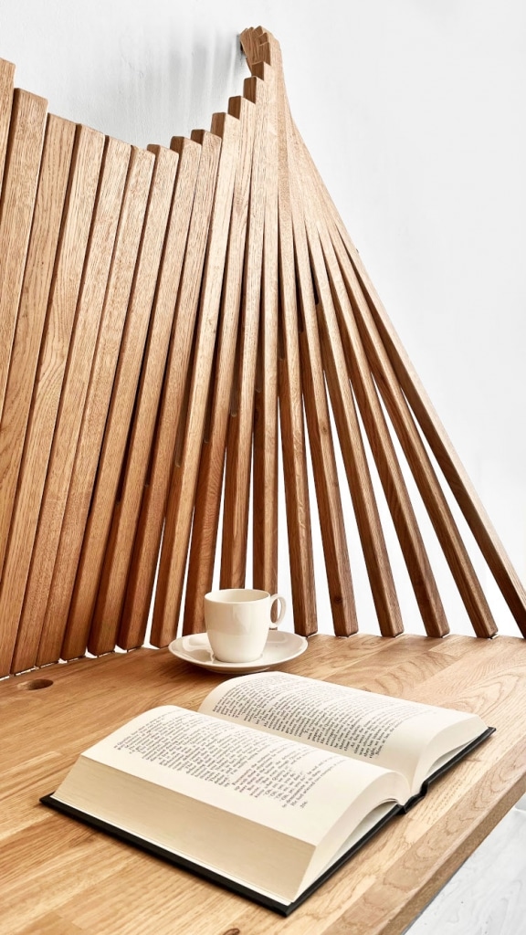 This Elegant Wall Hanging Doubles as a Stylish Wood Desk