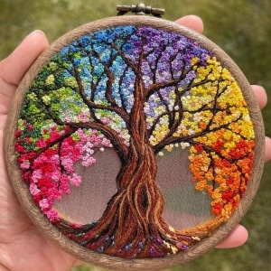 Trees and Plants Come Alive in Lush Embroidery Art