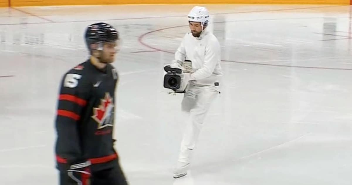 Camouflaged Cameraman Becomes Fan Favorite at Hockey Games