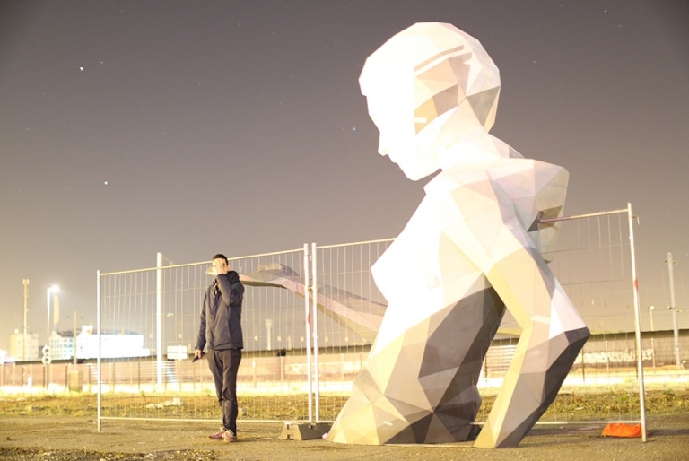 Massive Sculpture is Installed Near Train Yard