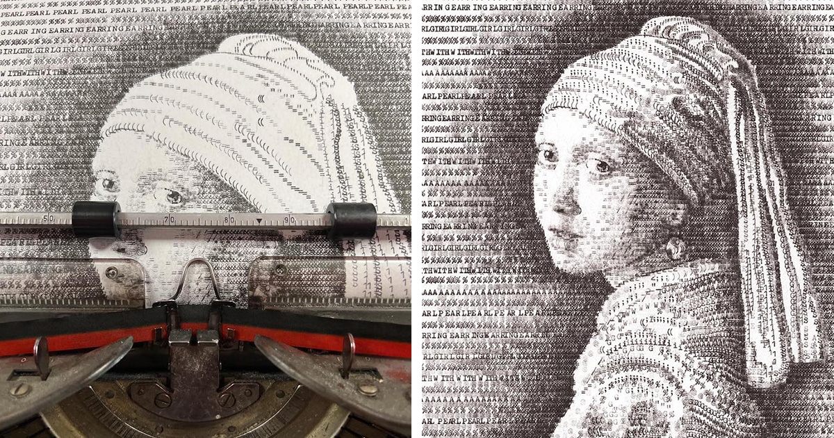 Artist Recreates Famous Paintings Using Vintage Typewriters
