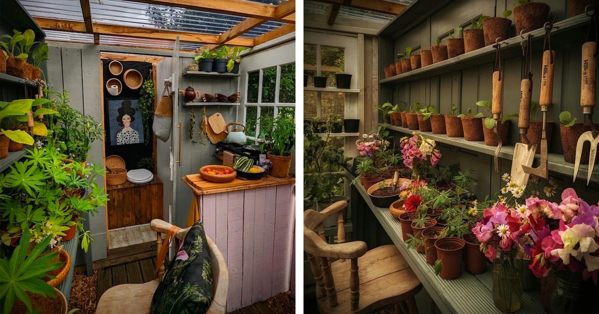 DIY Potting Shed Has a Fairytale Interior Perfect for Planting