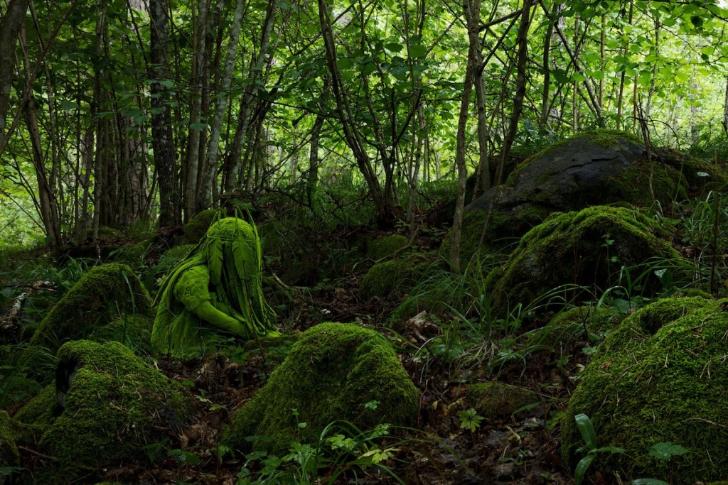 Ceramic Sculptures of 'Moss People' by Kim Simsonsson